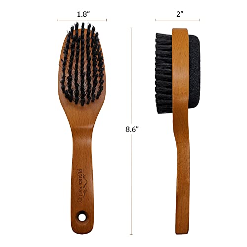 Pumice Stone for Feet & Foot Brush with Handle 2-in-1 Pedicure Scrubber for Shower - Double-Sided Pumice Foot File with Brush for Callus, Cracked Heels, Dead, and Dry Skin Removal