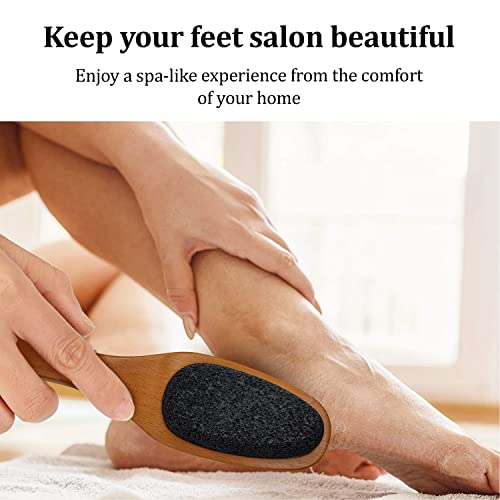 Pumice Stone for Feet & Foot Brush with Handle 2-in-1 Pedicure Scrubber for Shower - Double-Sided Pumice Foot File with Brush for Callus, Cracked Heels, Dead, and Dry Skin Removal