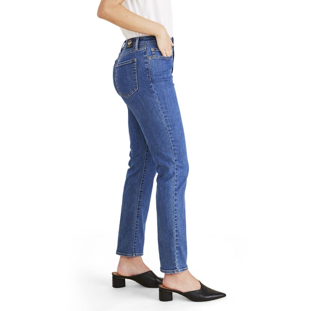 Dockers Women's Slim Fit High Rise Jean Cut Pants, Medium Indigo Stonewash (Denim), 25