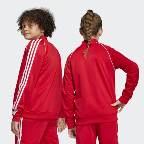 adidas Kids' Adicolor Superstar Track Jacket, Better Scarlet, Medium