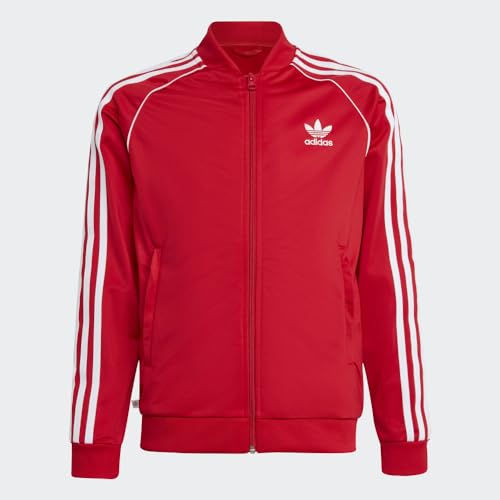 adidas Kids' Adicolor Superstar Track Jacket, Better Scarlet, Medium