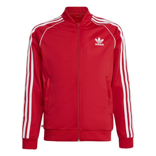 adidas Kids' Adicolor Superstar Track Jacket, Better Scarlet, Medium