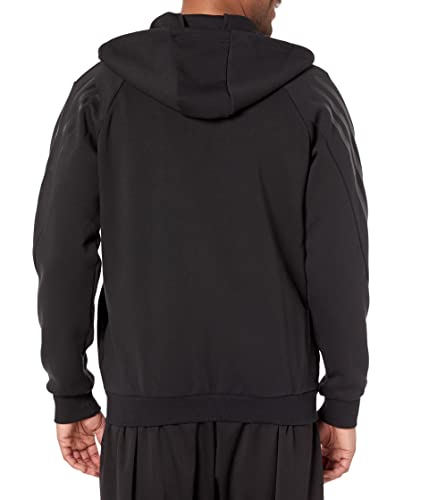 adidas Men's Future Icon 3-Stripes Full-Zip Hoodie, Black/Black, Large