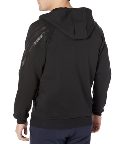 adidas Men's Future Icon 3-Stripes Full-Zip Hoodie, Black/Black, Large