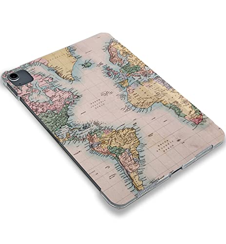 Cute World Map Vintage case Compatible with iPad Mini Air Pro 7.9 8.3 9.7 10.2 10.9 11 12.9 inch Pattern Cover New 2022 2021 Trifold Stand 3 4 5 6 7 8 9 Generation 315 (11" Pro 1/2/3 gen)