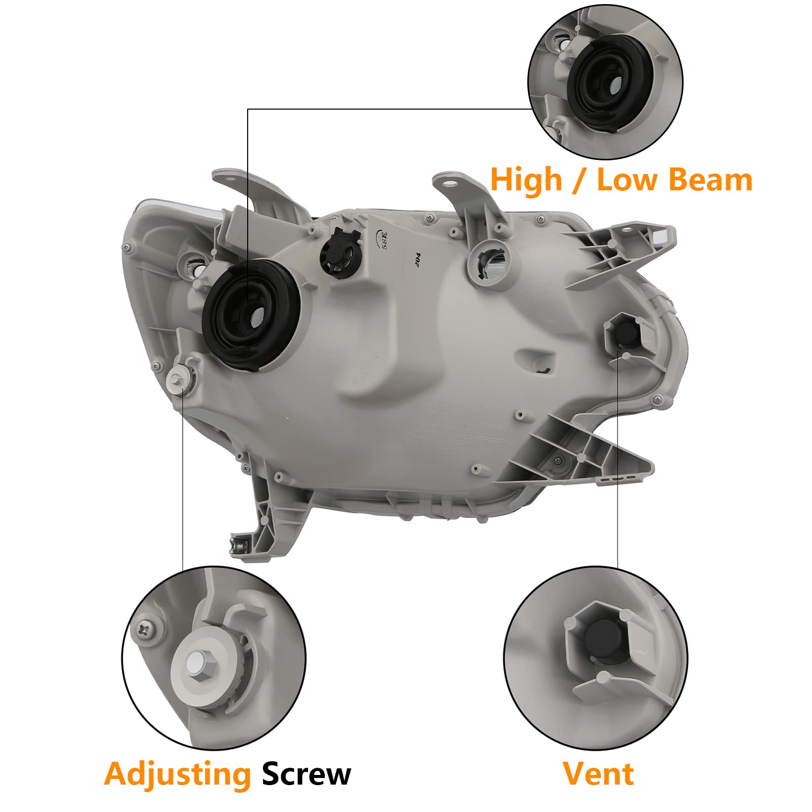 Dreenfl Anti-misting Headlight Assemblies Fit For 2012 2013 2014 2015 Toyota Tacoma 12 13 14 15 Tacoma Front Light Headlamp Driver And Passenger Side (Chrome Housing Amber Reflector)