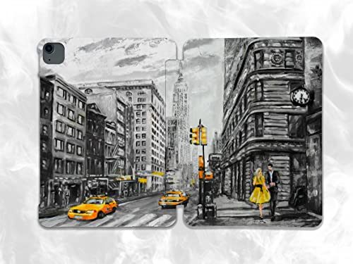 Kawaii Painting City Travel case Compatible with iPad Mini Air Pro 7.9 8.3 9.7 10.2 10.9 11 12.9 inch Pattern Cover New 2022 2021 Trifold Stand 3 4 5 6 7 8 9 Generation 306 (10.2" 7/8/9 gen)