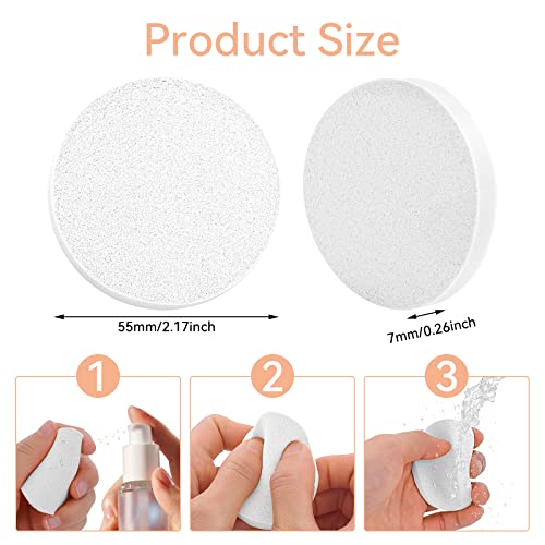 Molain Round Sponge Puff Set 24 Pieces 2.2 Inch Soft Mini Facial Loose Powder Blender Pads Applicator For Liquid Foundation Setting Holder Makeup Beauty Cosmetic Cleanser Washing (White)
