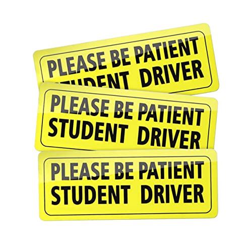 3PCS Student Driver Magnet for Car, 3.5 * 9" Upgraded Reflective Red Font Student Driver Safety Sign Magnet Vehicle Bumper Magnetic Sticker for New Drivers, Beginner, Car Accessories (Black/Red-1)