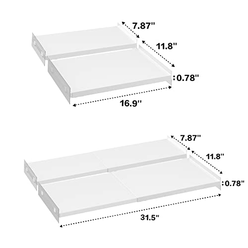GNEOUS Greal Adjustable Closet Shelves Heavy Duty Wardrobe Organizer Expandable Storage Shelves Rack Closet Dividers Separators for Kitchen Bathroom Bedroom Garage, 19.67" Width Max