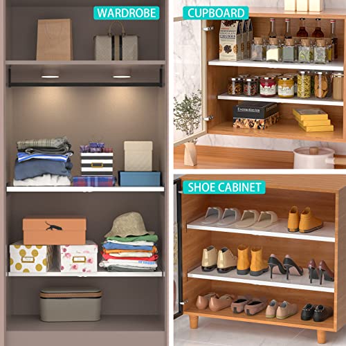 GNEOUS Greal Adjustable Closet Shelves Heavy Duty Wardrobe Organizer Expandable Storage Shelves Rack Closet Dividers Separators for Kitchen Bathroom Bedroom Garage, 19.67" Width Max
