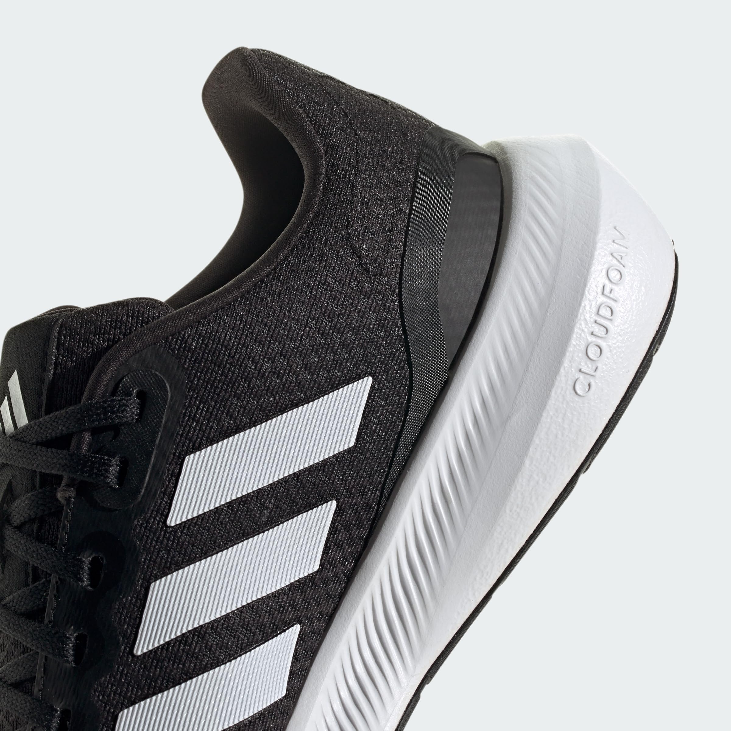 adidas Women's Run Falcon 3.0 Sneaker, Black/White/Black, 9 Wide