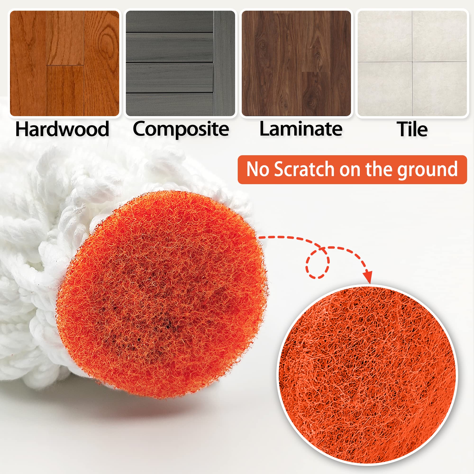 Self Wringing Mop with 2 Washable Heads, JEHONN Wet Mop for Floor Cleaning Heavy Duty, Upgraded 57.5 inches Long Handle Twist Mop for Hardwood Vinyl Tile Marble Laminate Home Office Kitchen (Red)