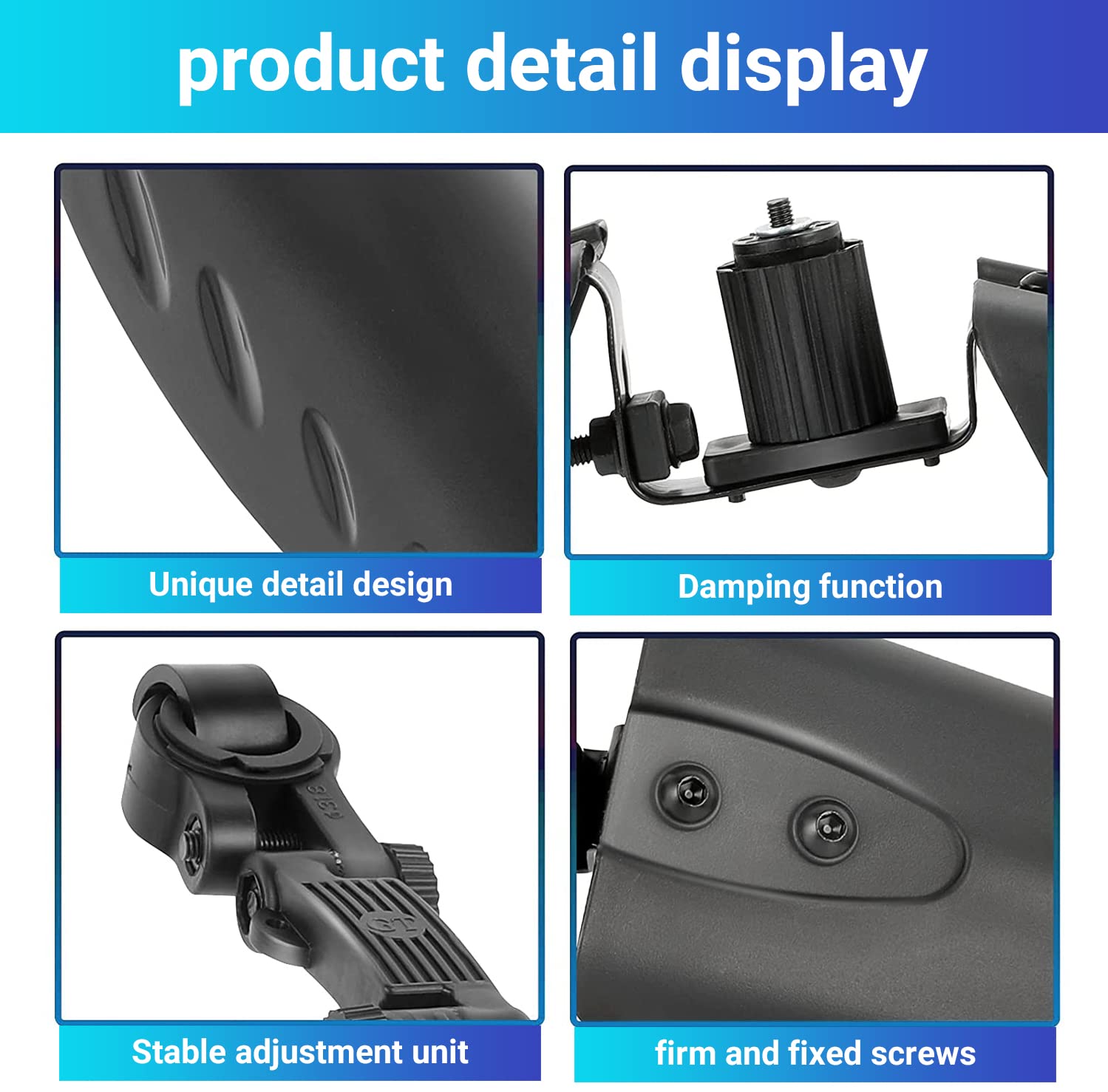 Winmoom Adjustable Bike Fender Set for 22"/24"/26"/27.5"，3 Parts-Universal Full Cover Thicken Widen Bicycle Mudguard Set Front/Rear Mud Guards Fit for MTB Mountain Road Bike