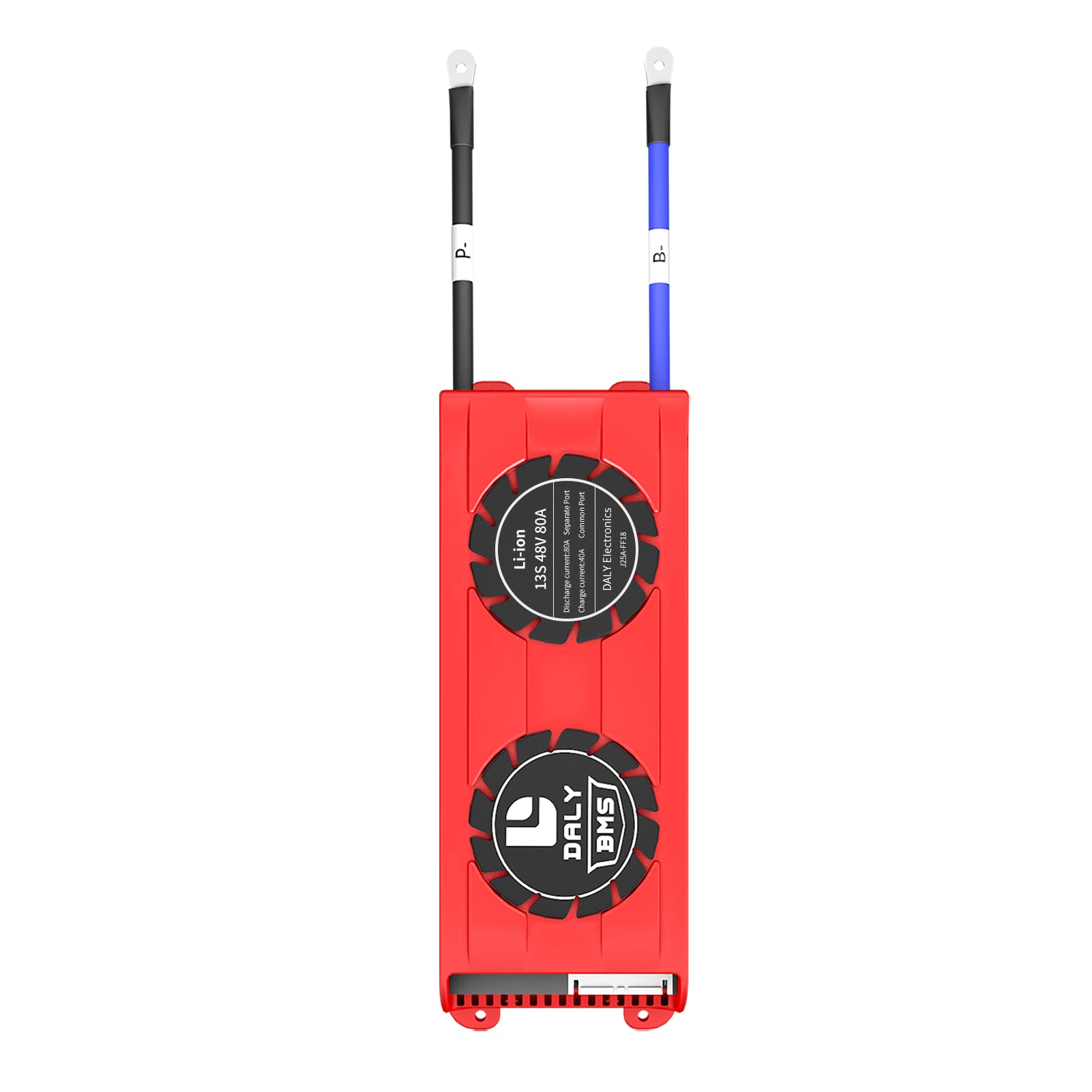DALY BMS 13S 48V 80A Li-ion Battery Protection Module PCB Protection Board with Balance Leads BMS for 18650 Battery Pack 48V(Standard BMS,80A Fan)
