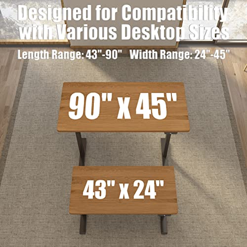 AITERMINAL Dual Motor Standing Desk Frame, Electric Adjustable Standing Desk Legs for Office Home (Black Frame + Motors + Control Panel)