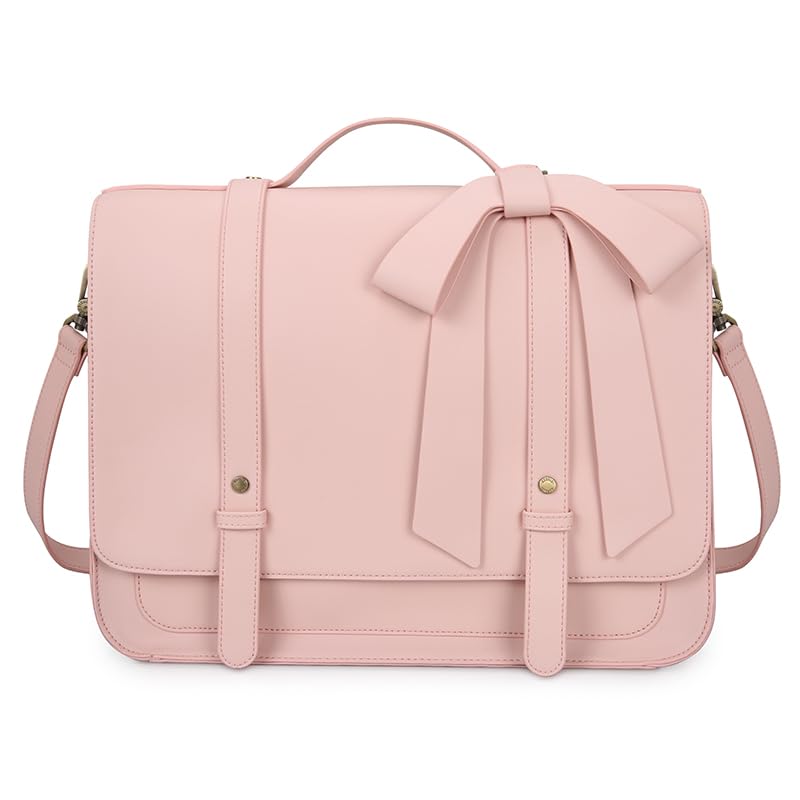 ECOSUSI Briefcase for Women Messenger Backpack PU Leather 14 inch Laptop Bag Satchel Computer Bag for College Business Travel