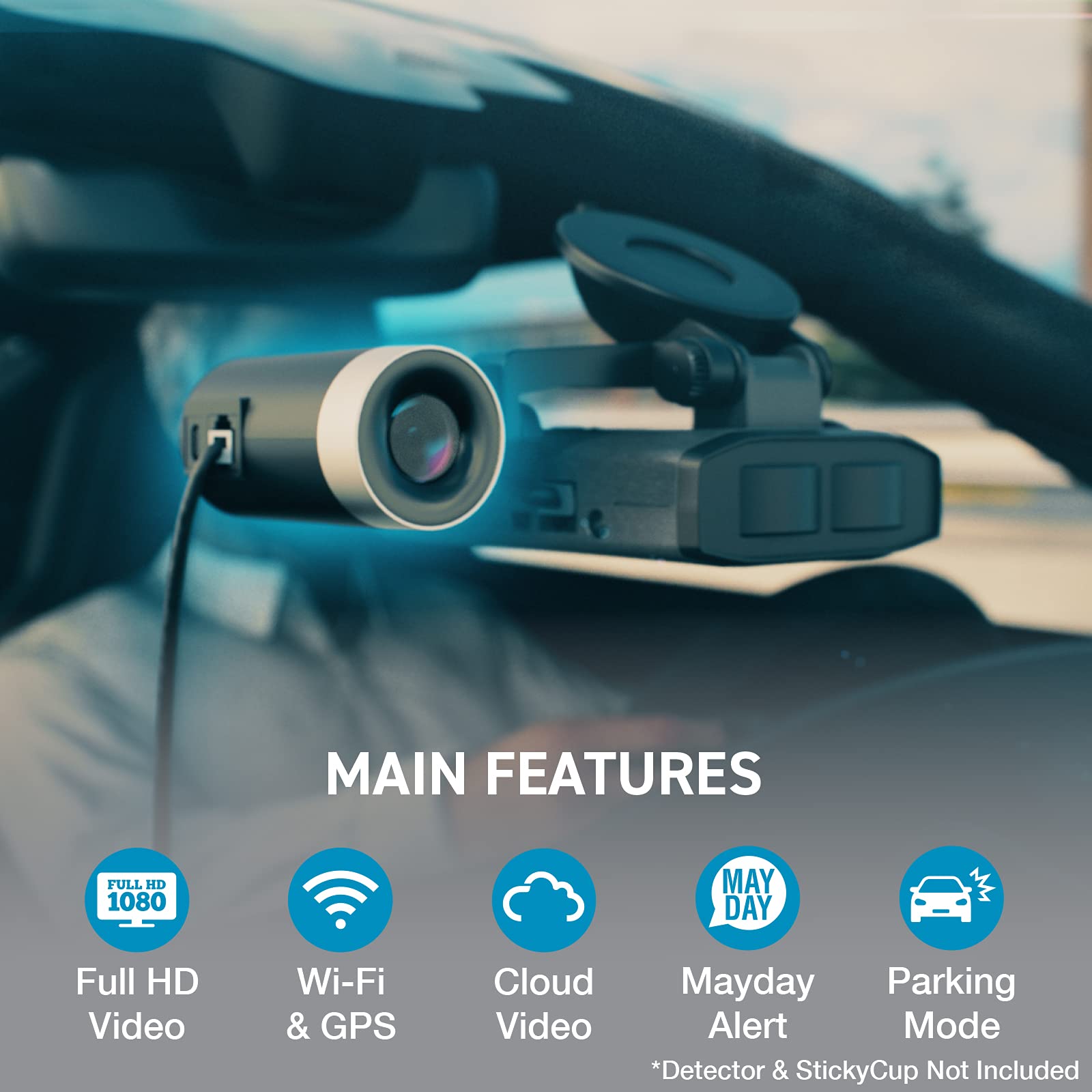 Escort M2 Smart Dash Cam (1080P) + Escort EZ Mag Mount for Radar Detectors