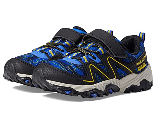 Merrell Trail Quest Hiking Shoe, Blue/Black/Yellow, 3 US Unisex Big Kid