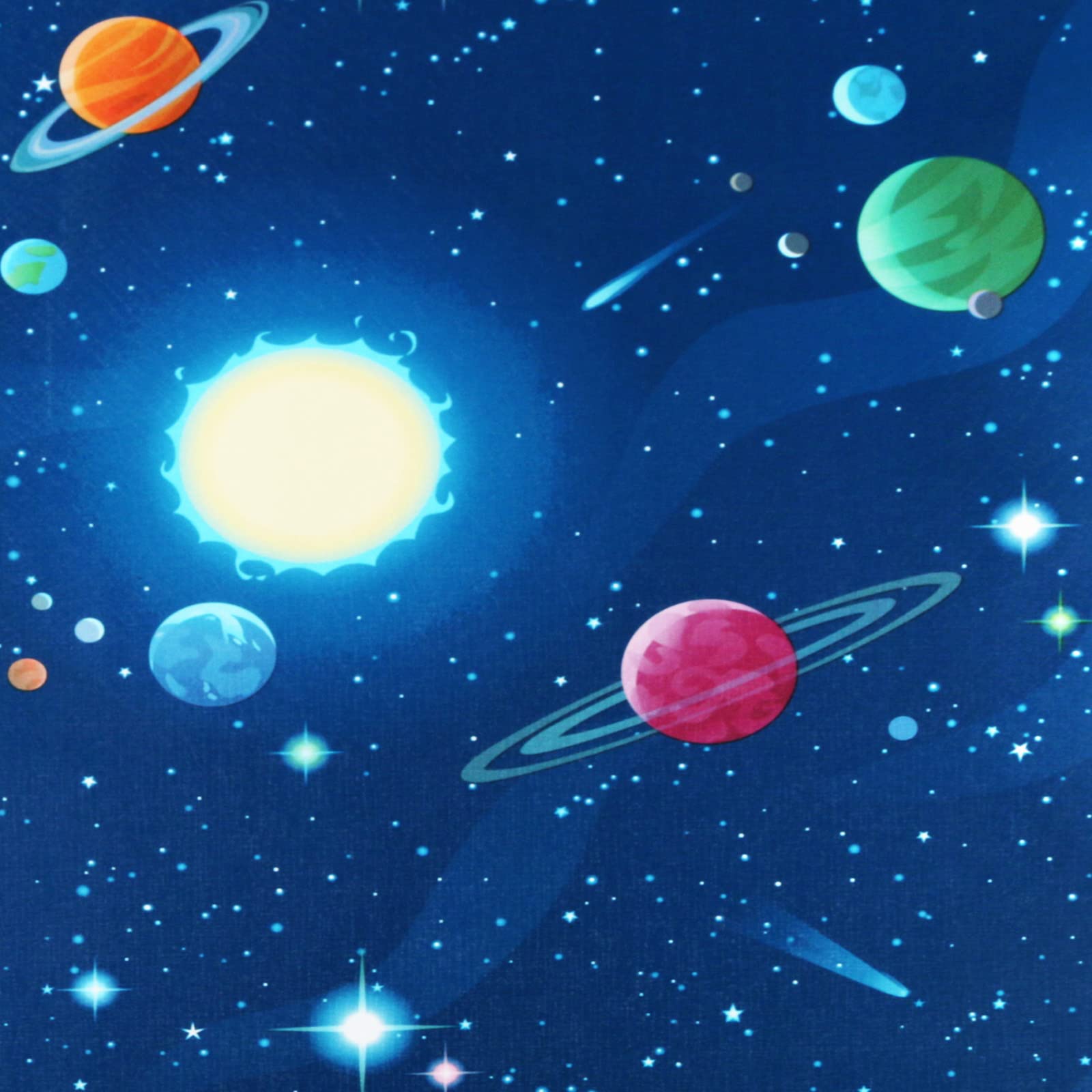 MyFun 11 Yards Solar Planets Wallpaper Peel and Stick, Fantasy Universe Space Design – Removable Contact Wall Paper Decals for Kids' Boy Room, 48.4 Square ft 32.8 Ft X 17.9 inch