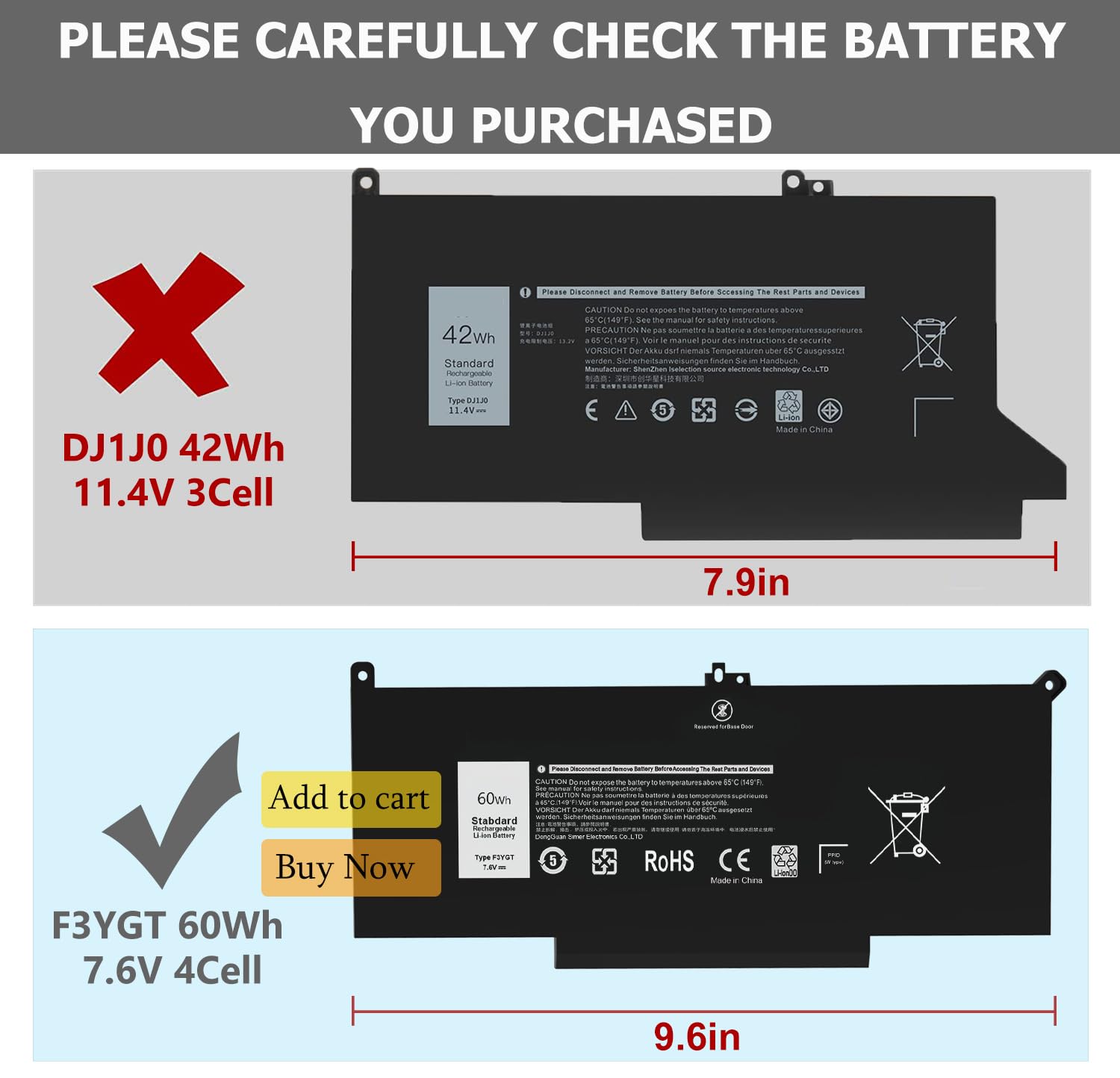 7480 F3YGT 2X39G 60WH Laptop Battery for Dell Latitude 12 7000 7280 7290 13 7000 7380 7390 P29S002 14 7000 7480 7490 E7280 E7480 E7490 E7290 E7380 Battery fits Dell 453-BBCF 451-BBYE KG7VF DM3WC DM6WC