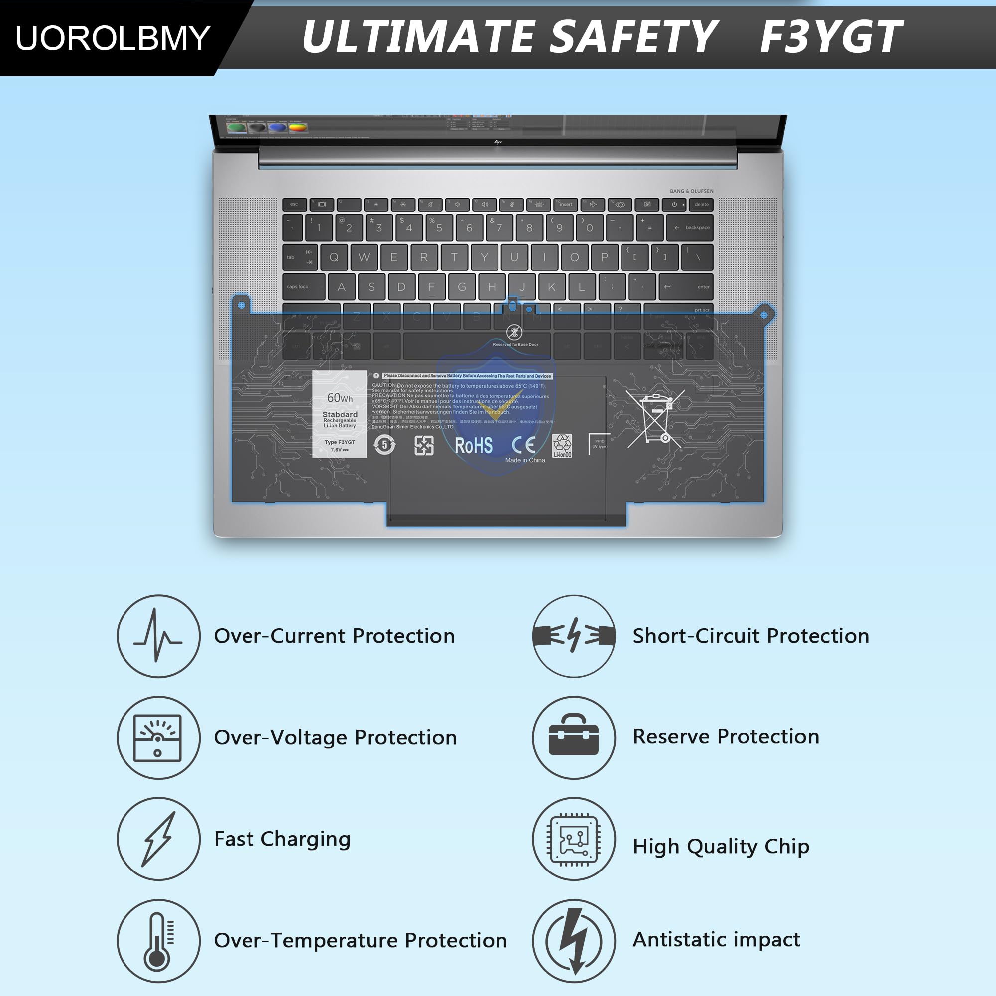 7480 F3YGT 2X39G 60WH Laptop Battery for Dell Latitude 12 7000 7280 7290 13 7000 7380 7390 P29S002 14 7000 7480 7490 E7280 E7480 E7490 E7290 E7380 Battery fits Dell 453-BBCF 451-BBYE KG7VF DM3WC DM6WC