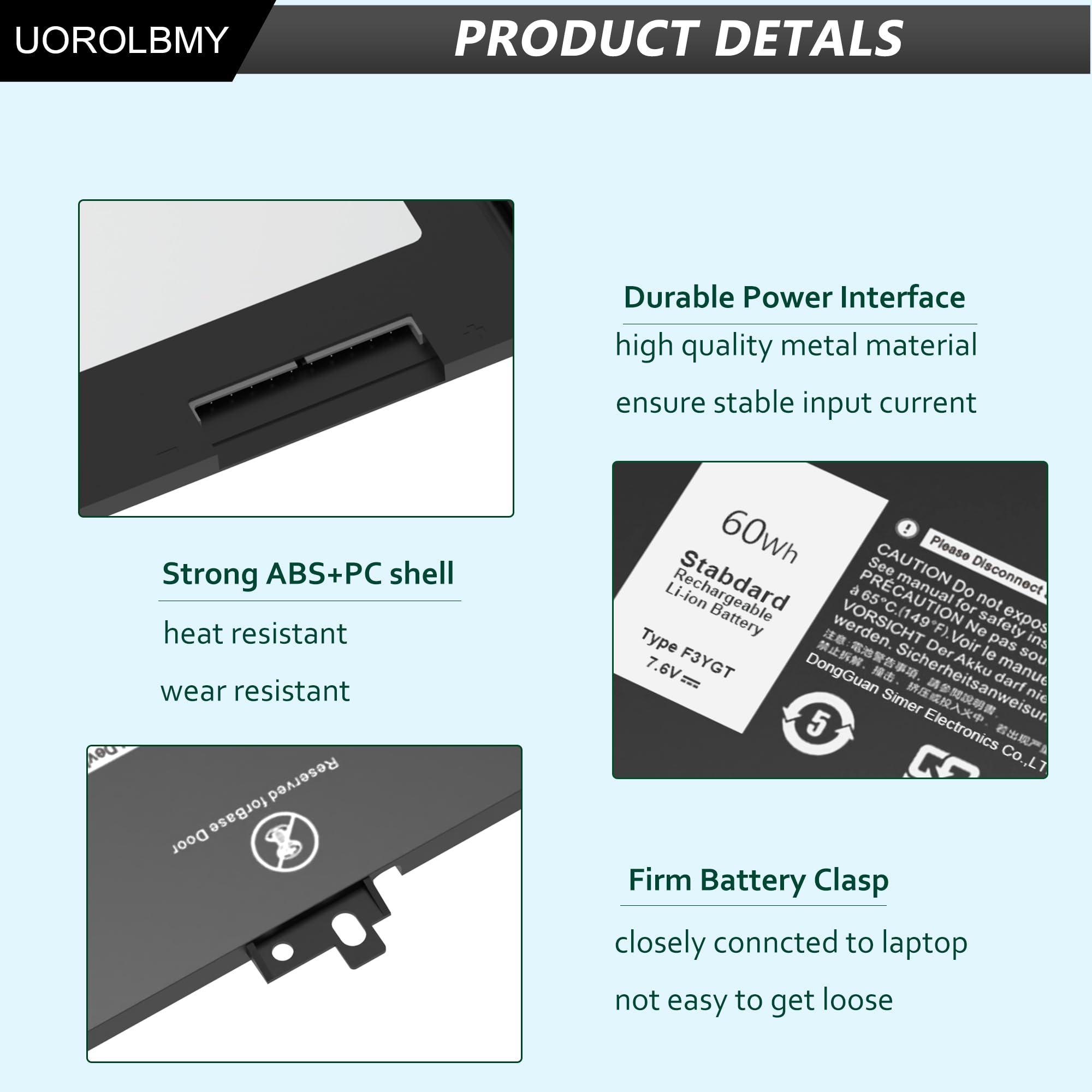 7480 F3YGT 2X39G 60WH Laptop Battery for Dell Latitude 12 7000 7280 7290 13 7000 7380 7390 P29S002 14 7000 7480 7490 E7280 E7480 E7490 E7290 E7380 Battery fits Dell 453-BBCF 451-BBYE KG7VF DM3WC DM6WC