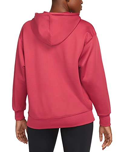 Nike Women's Therma-FIT Fleece Logo Hoodie (as1, alpha, s, regular, regular, Pomegranate, Small)