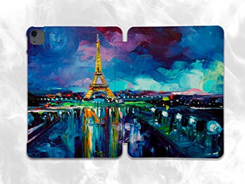Cute Paris Eiffel Tower case Compatible with iPad Mini Air Pro 7.9 8.3 9.7 10.2 10.9 11 12.9 inch Pattern Cover New 2022 2021 Trifold Stand 3 4 5 6 7 8 9 Generation 260 (9.7" Air 1/2)