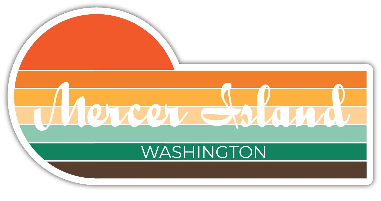 Mercer Island Washington 4 x 2.25 Inch Fridge Magnet Retro Vintage Sunset City 70s Aesthetic Design