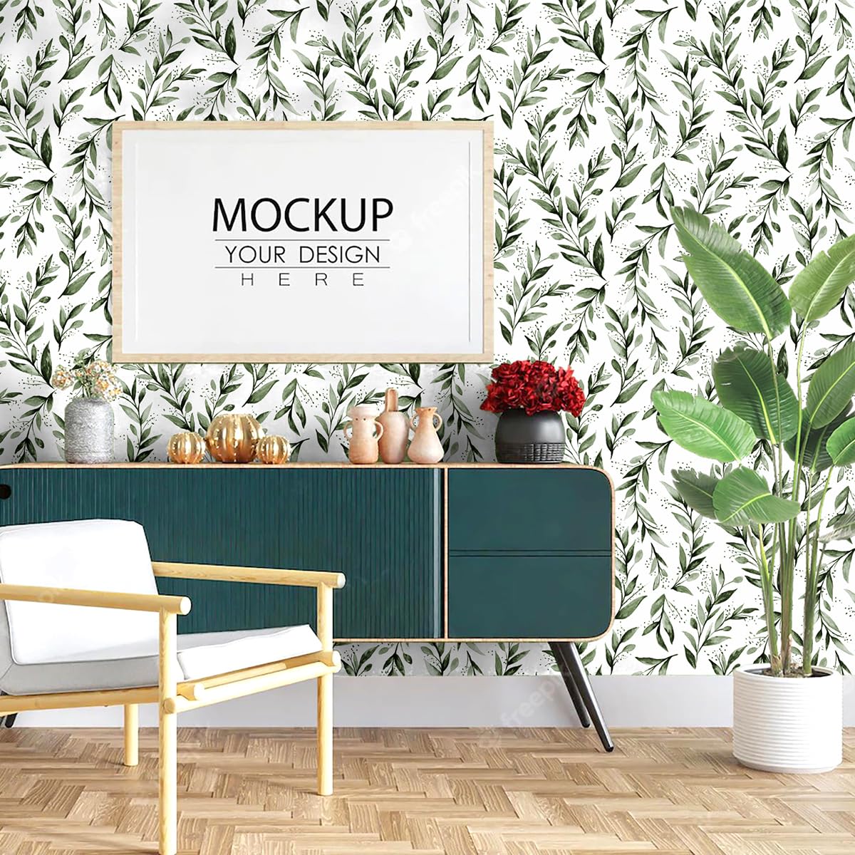 Erfoni Leaf Peel and Stick Wallpaper Green Contact Paper 17.7"x 118.1" Green Leaves Self Adhesive Wallpaper Removable Wallpaper for Cabinets Decor
