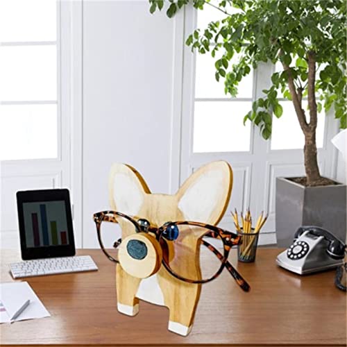 SUMDUINO Creative Animal Glasses Holder for Kids Cute Handmade Wood Carved Animal Eyeglass Holder Display Stand, Christmas New Year Gift Home Office Desktop Decor