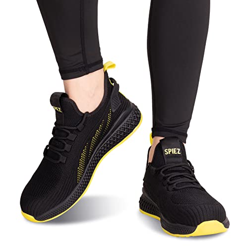 SPIEZ Safety Shoes for Men, Women 116 (Men Size 11, Black/Yellow