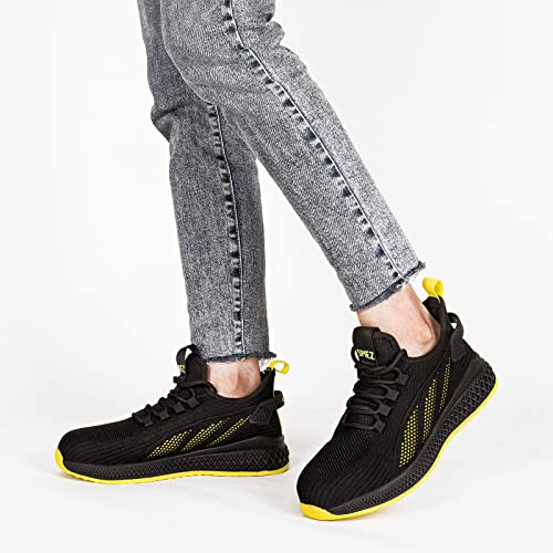 SPIEZ Safety Shoes for Men, Women 116 (Men Size 11, Black/Yellow