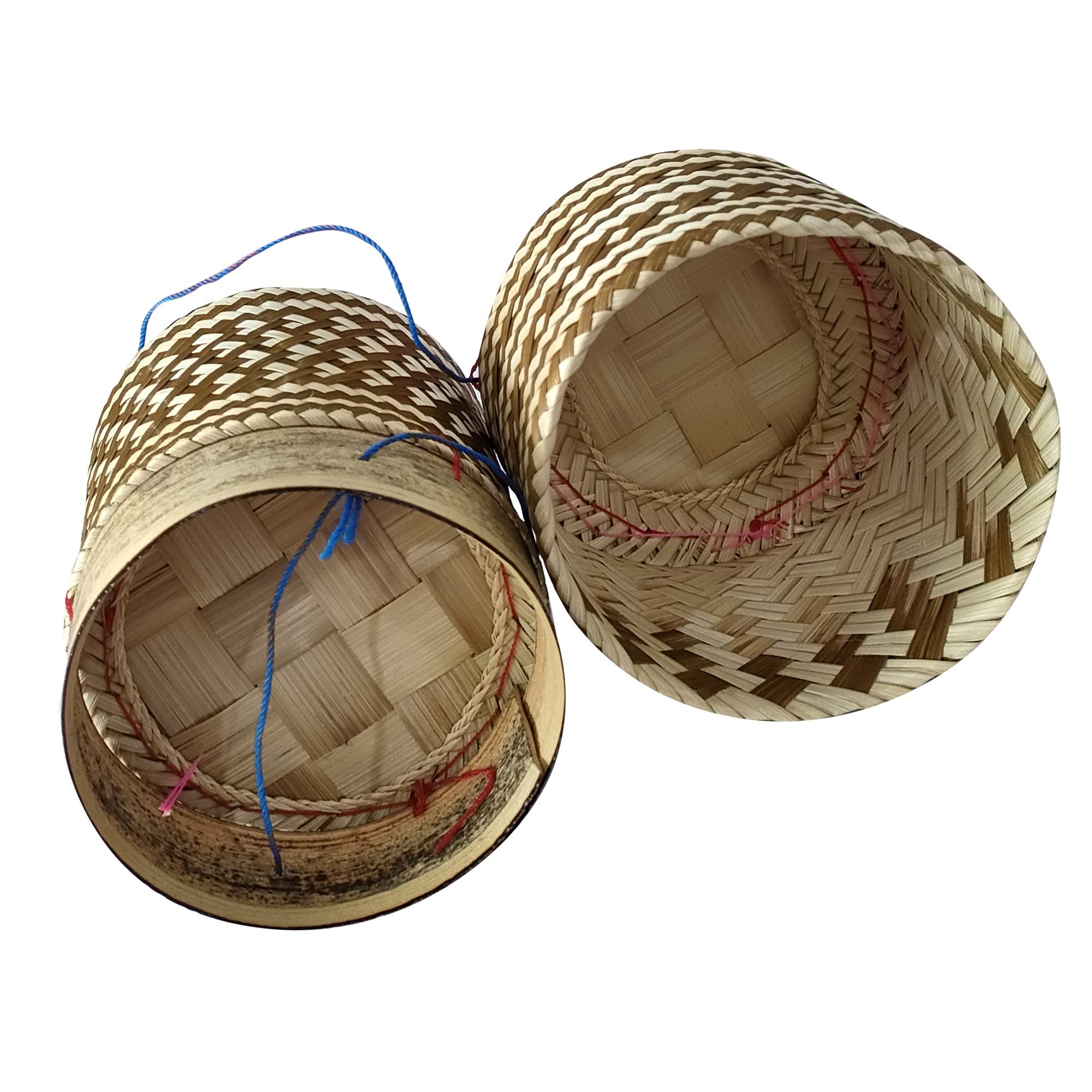 Bamboo Sticky Rice Serving Basket Handmade ''KRA-Tip'' Thai Laos Traditional Weave Wickerwork with Vegetable Based Dye Serving Travel Picnic Keeping Sticky Rice After Steaming Keep Sticky Rice Warm