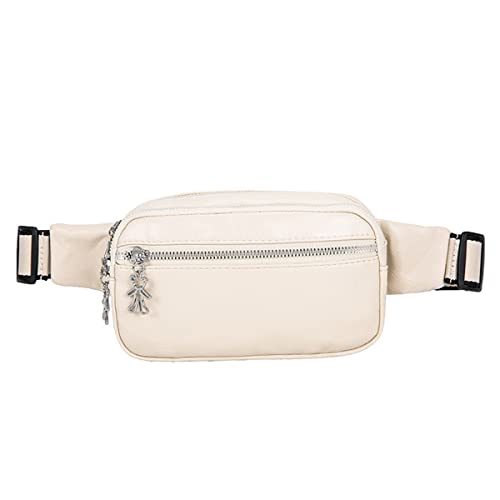 Fanny Packs for Women Fashion Waist Packs Pu Leather Belt Bag Slim Hip Bum bag for Travel Party Festival Walking (Belt Bag for Beige)