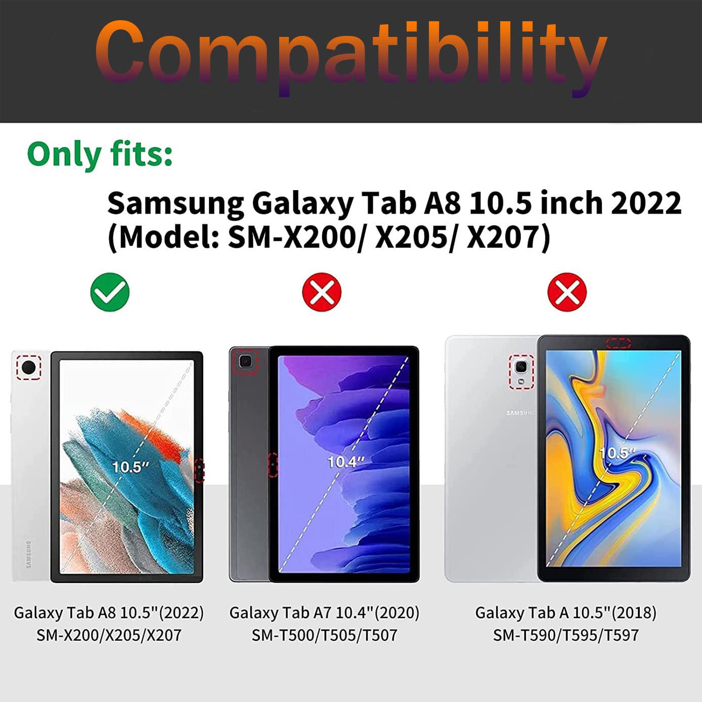 CharmLife Samsung Galaxy Tab A8 10.5 2022 Slim Case with Adjustable Stand Cover with Auto Wake/Sleep Smart Cover for Samsung Galaxy A8 HO-Tab-A8 10.5-011 0