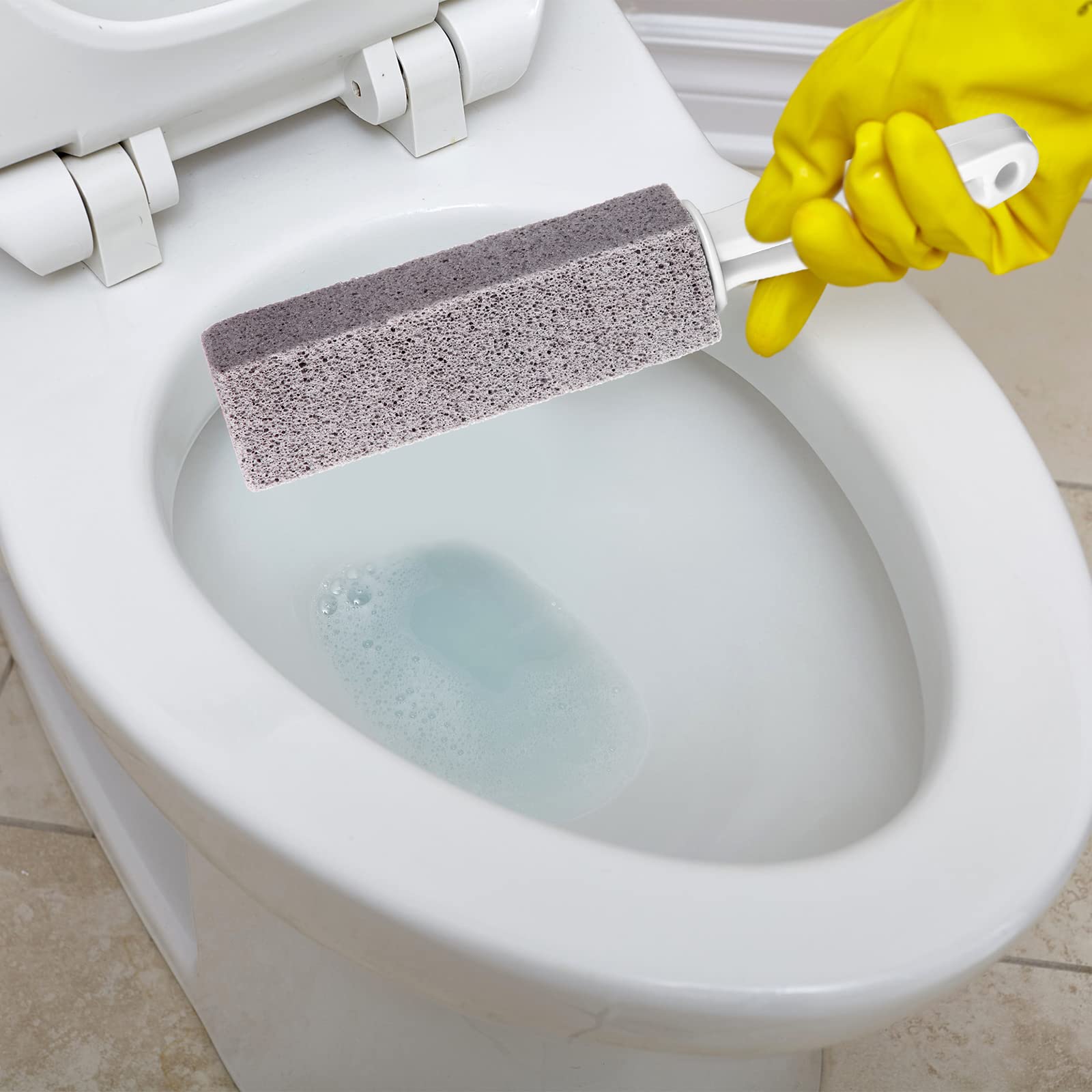 20 Pack Pumice Toilet Bowl Cleaner Pumice Stone with Long Handle Toilet Stone Cleaning Block for Bath Grout Pool Kitchen Tubs Showers
