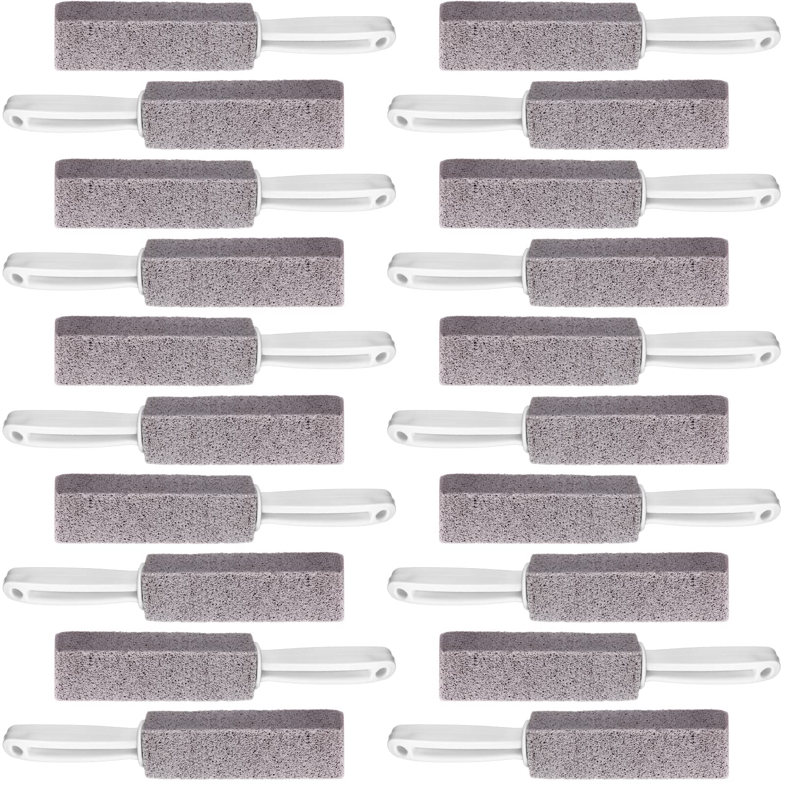 20 Pack Pumice Toilet Bowl Cleaner Pumice Stone with Long Handle Toilet Stone Cleaning Block for Bath Grout Pool Kitchen Tubs Showers