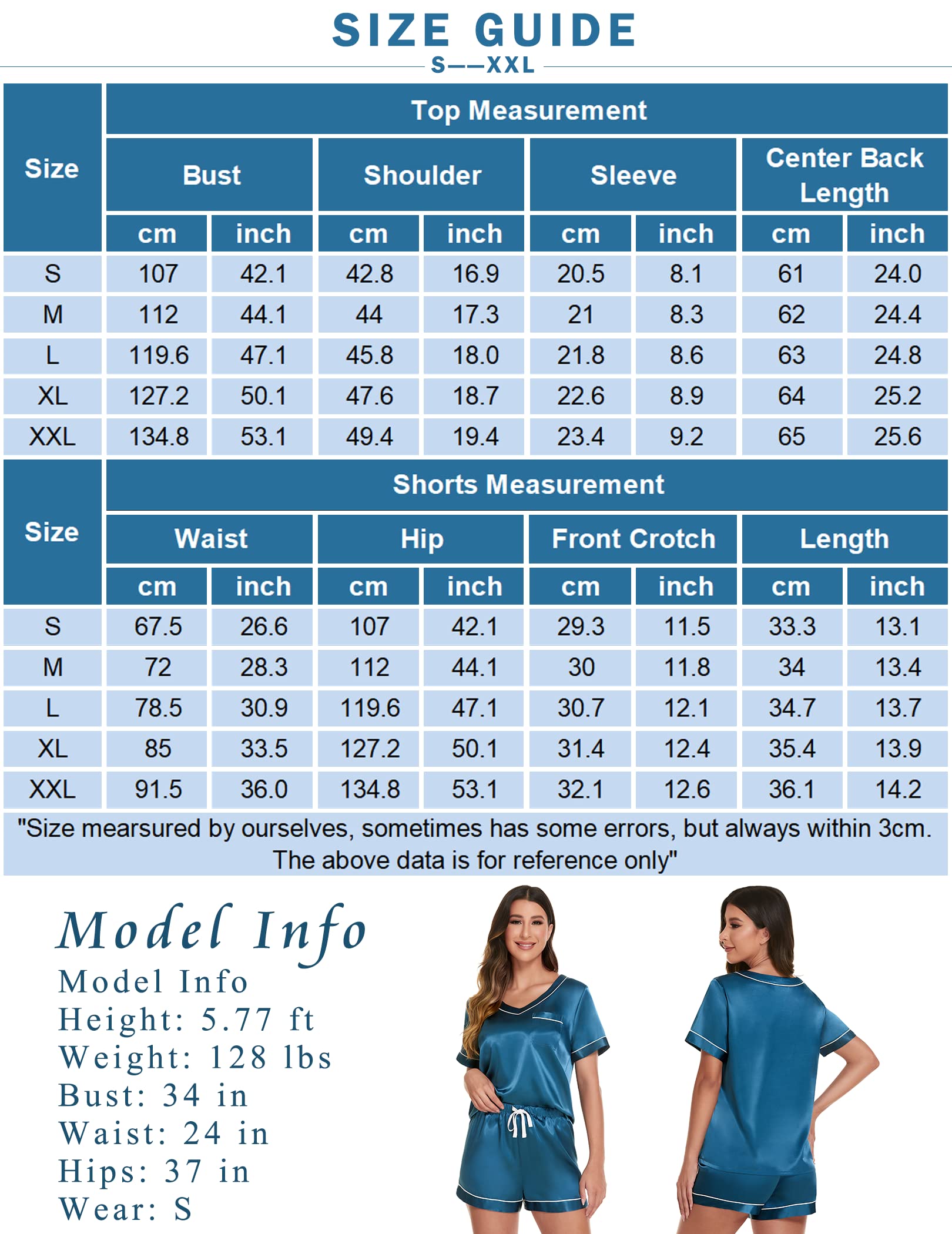 Ekouaer Silk Pajama for Women Short Sleeve Satin Pj Set Two Piece Soft Sleepwear Loungewear Casual Pjs for Summer Champagne Medium