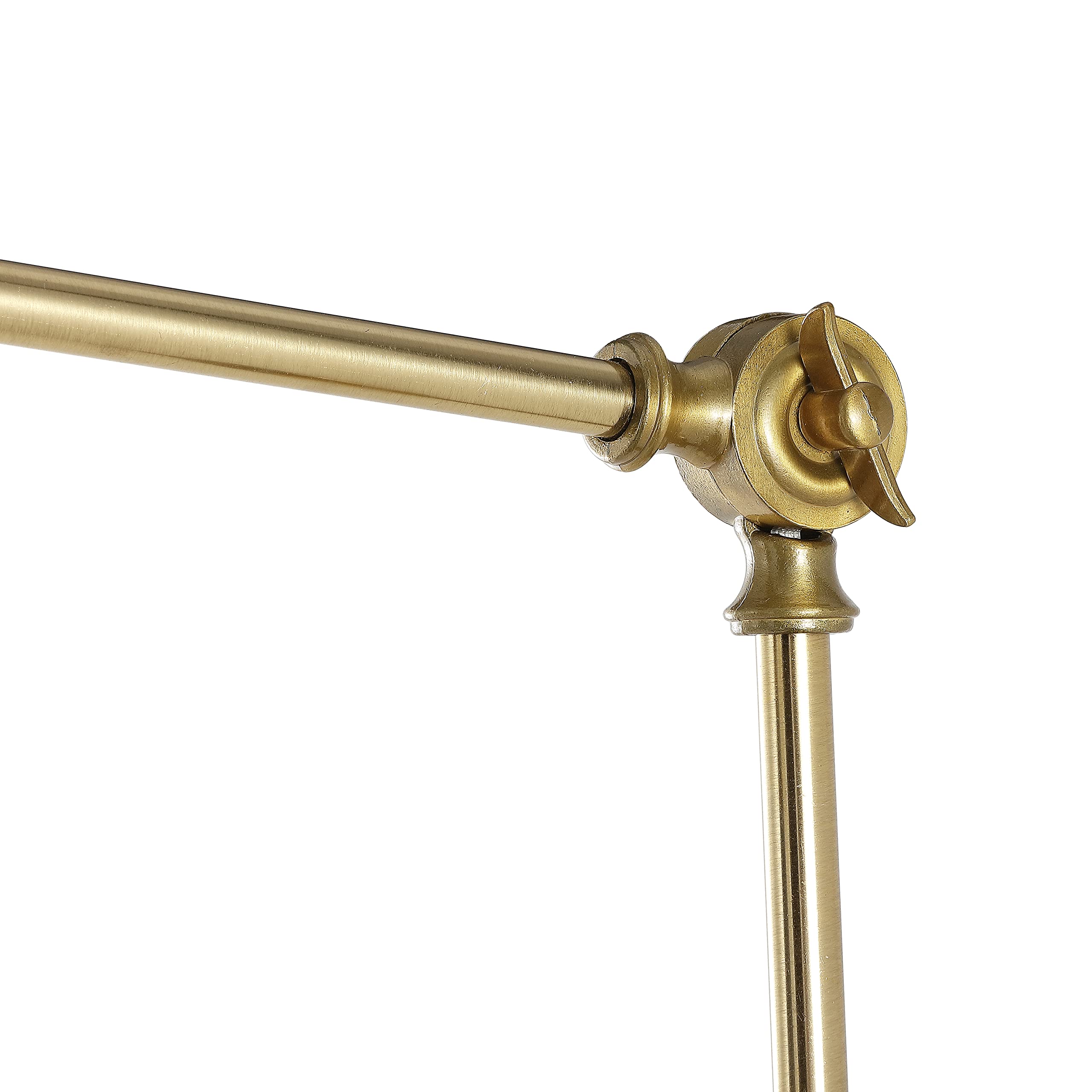 WINGBO Swing Arm Wall Lamp, Modern Adjustable Wall Mounted Sconce, Warm Brass Finish and Blue Metal Shade