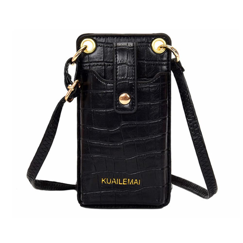 Cecety TM Cell Phone Purse Small Crossbody Bag Wallet Case for iPhone 13 12 11 Pro Max/Samsung Galaxy S20 S21 FE S22 A53 A52 (Black)