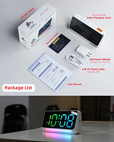 LED Digital Clock for Bedroom, Super Loud Alarm Clock for Heavy Sleepers Adults, Teens | Simple Plug-In Electric Bedside Nightstand Desk Clock with Light and Adjustable Color/Volume/Brightness/Snooze