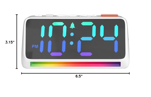 LED Digital Clock for Bedroom, Super Loud Alarm Clock for Heavy Sleepers Adults, Teens | Simple Plug-In Electric Bedside Nightstand Desk Clock with Light and Adjustable Color/Volume/Brightness/Snooze