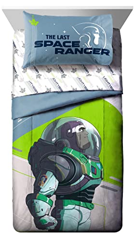 Jay Franco Disney Pixar Lightyear Ready to Go 5 Piece Twin Size Bed Set - Includes Comforter & Sheet Set - Bedding Features Buzz - Super Soft Kids Fade Resistant Microfiber (Official Product)
