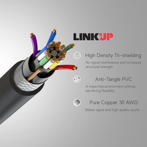 LINKUP - 8K 48Gbps [Certified] Ultra High Speed HDMI Cable [6ft] 4K120 8K60 144Hz eARC HDR HDCP 2.2 2.3 Compatible with Dolby Vision Apple TV 4K Roku Sony LG Samsung Xbox Series X RTX 3080 PS4 PS5