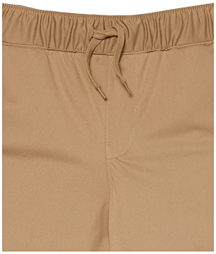 Nautica Boys' School Uniform Jogger Pants, Elastic Waistband with Drawstring Closure, Stretch Twill Fabric, Burnished Khaki/Warp Knit, 14-16