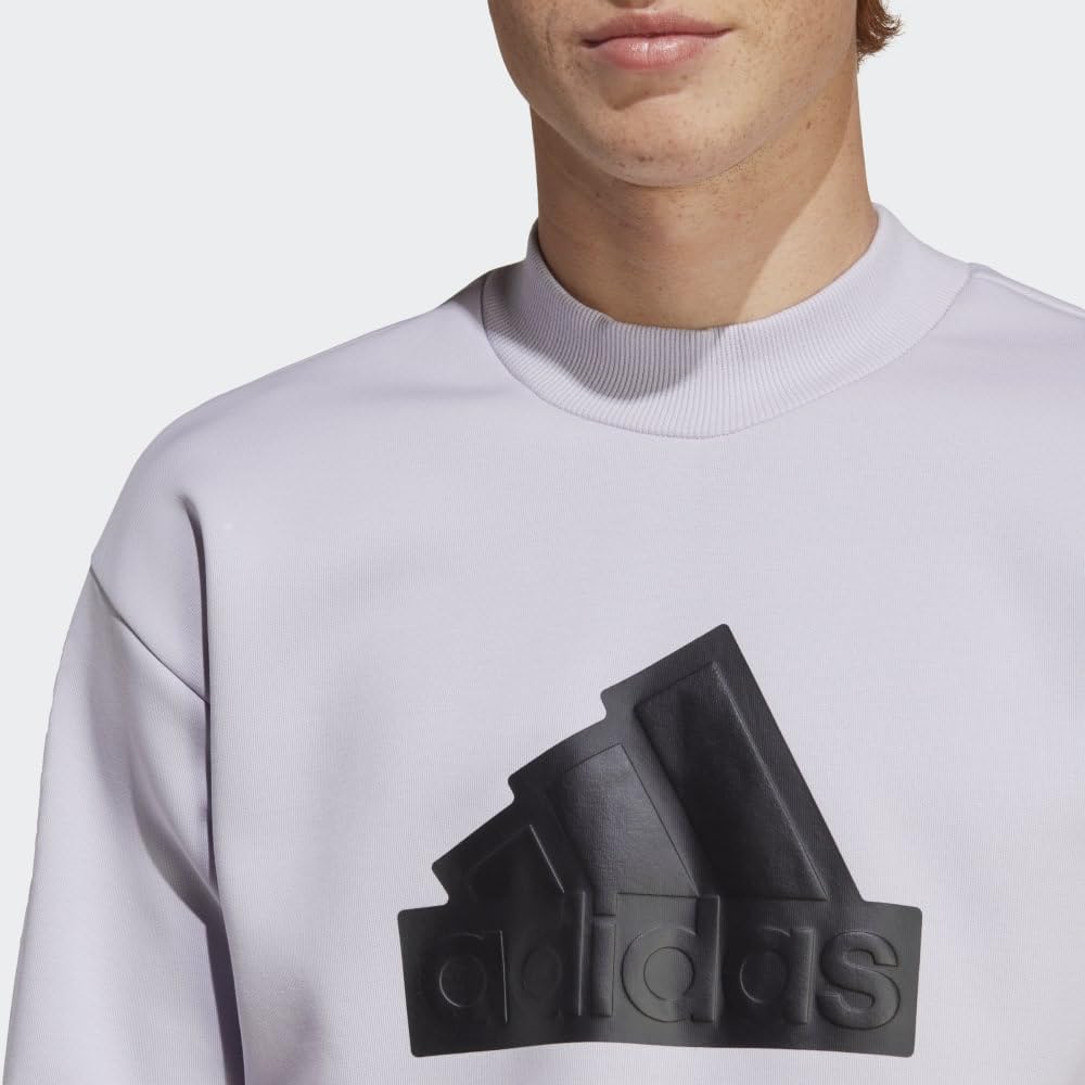 adidas Men's Future Icon Badge of Sport Crewneck, Silver Dawn, Large