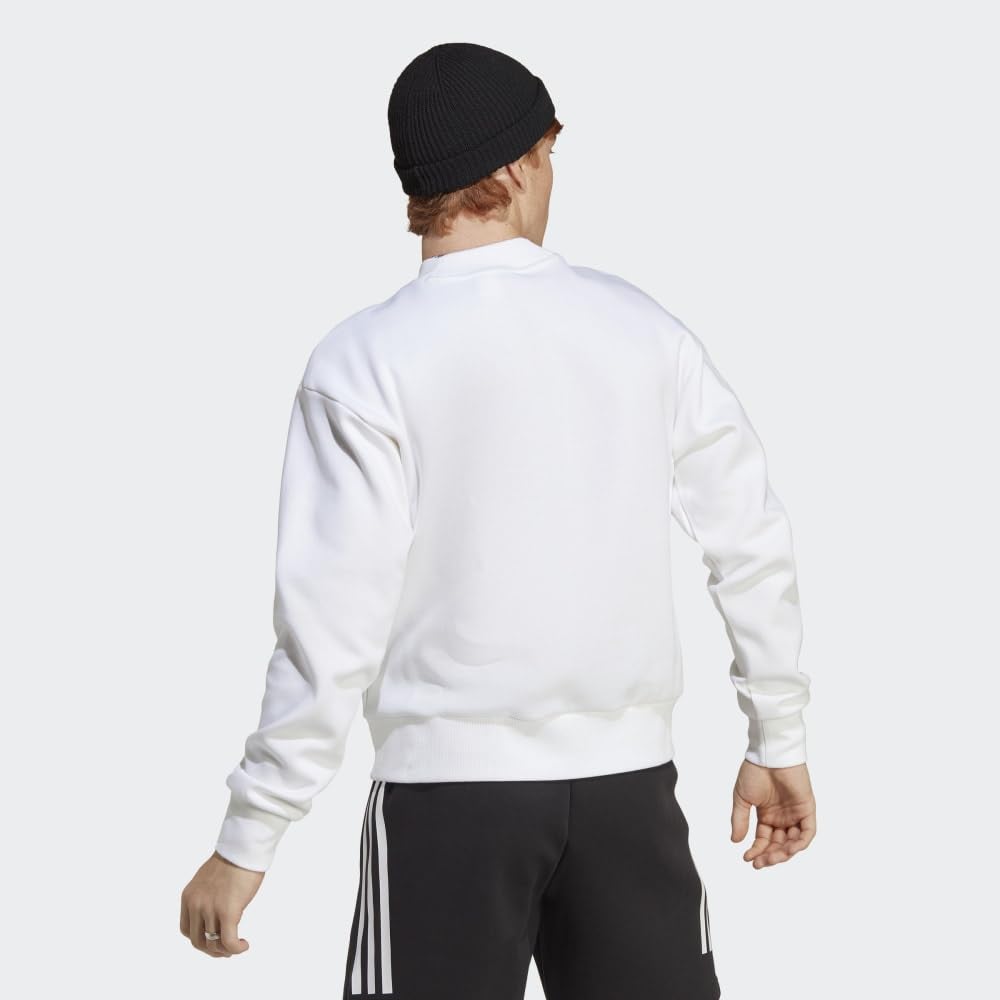 adidas Men's Future Icon Badge of Sport Crewneck, White/Black, Large