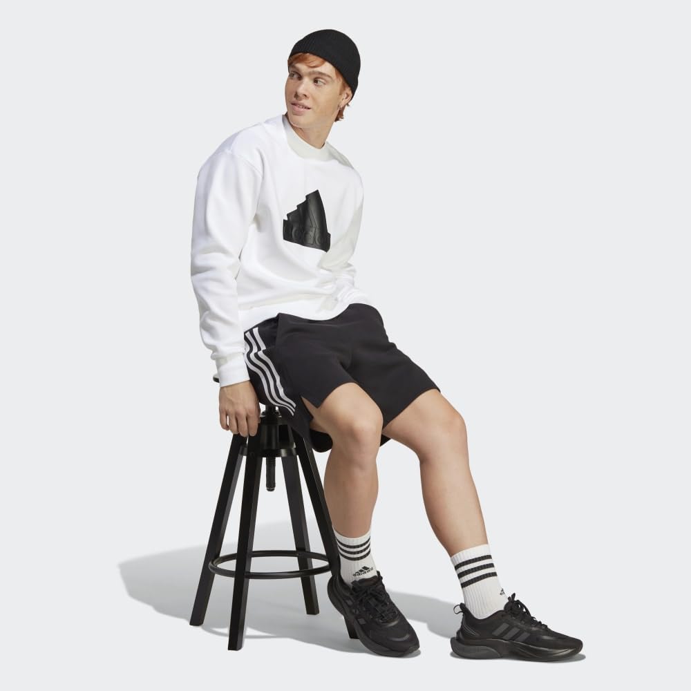 adidas Men's Future Icon Badge of Sport Crewneck, White/Black, Large